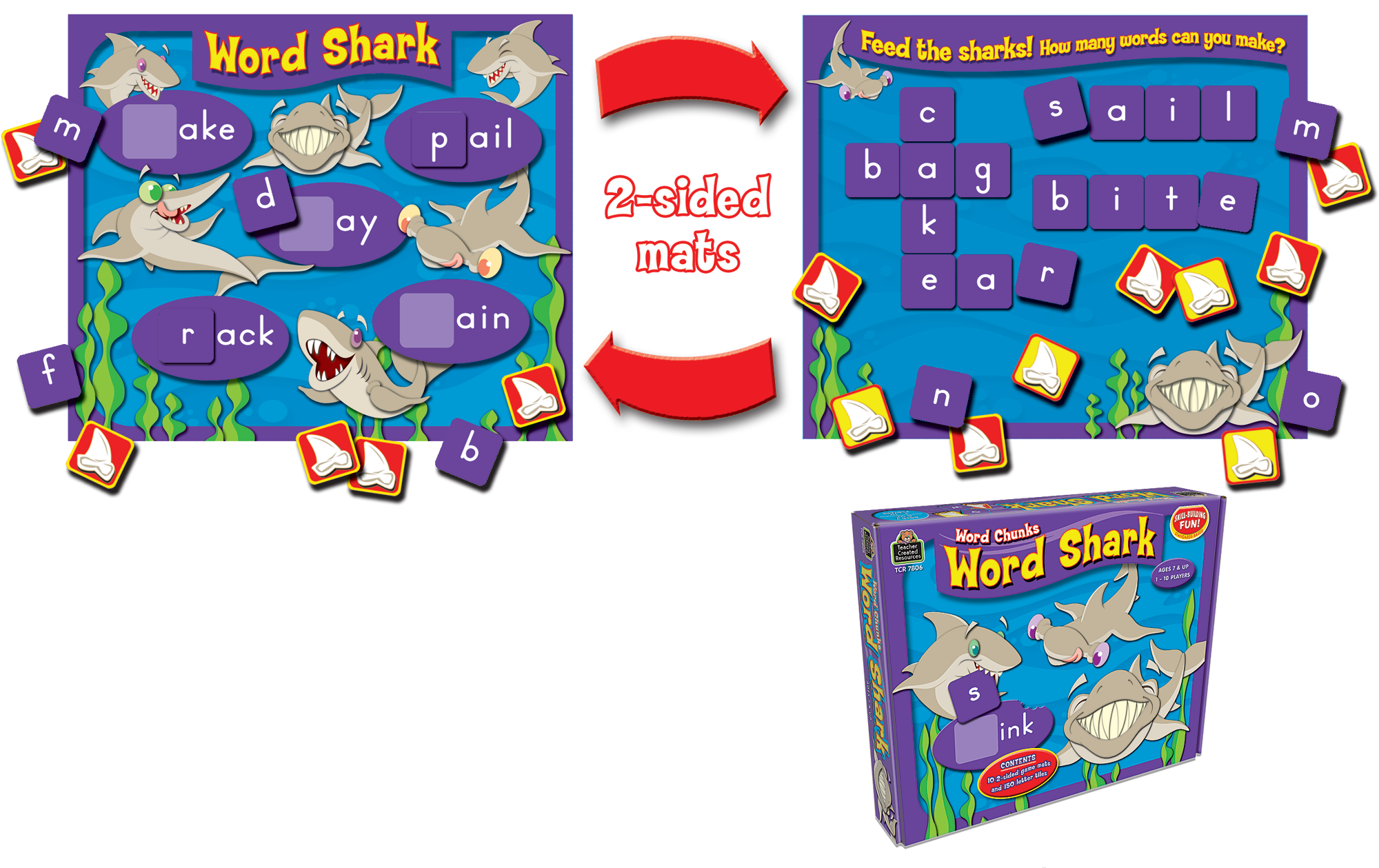 Word Shark: Word Chunks Game - TCR7806 | Teacher Created Resources