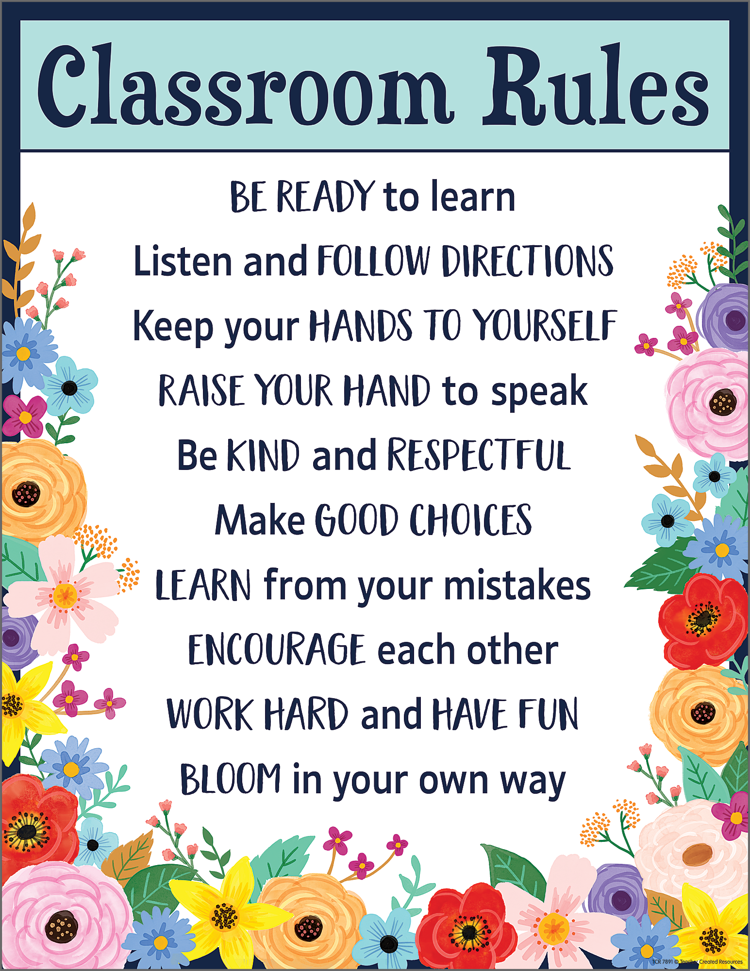 Wildflowers Classroom Rules Chart - TCR7891 | Teacher Created Resources