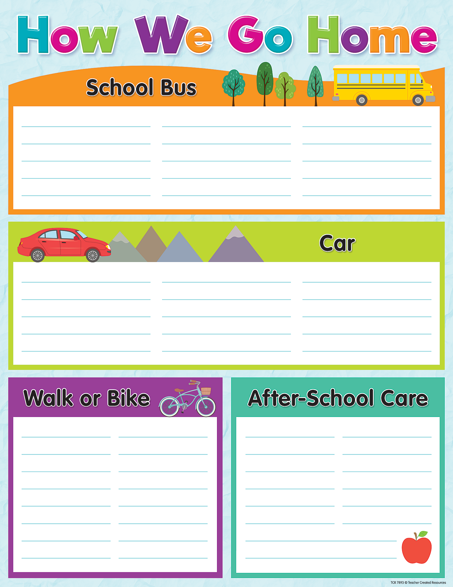 How We Go Home Chart - TCR7893 | Teacher Created Resources