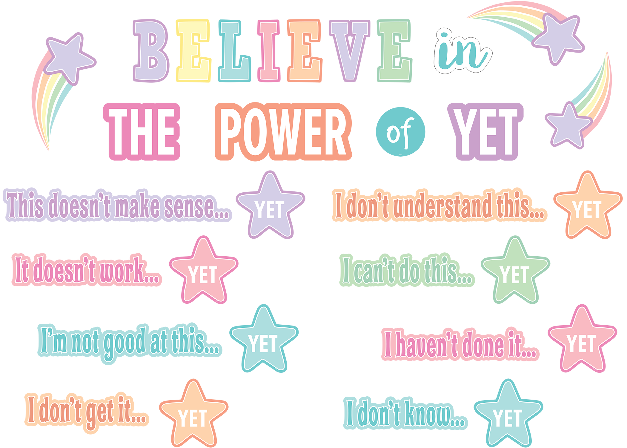 Pastel Pop Believe in the Power of Yet Mini Bulletin Board - TCR8417 ...