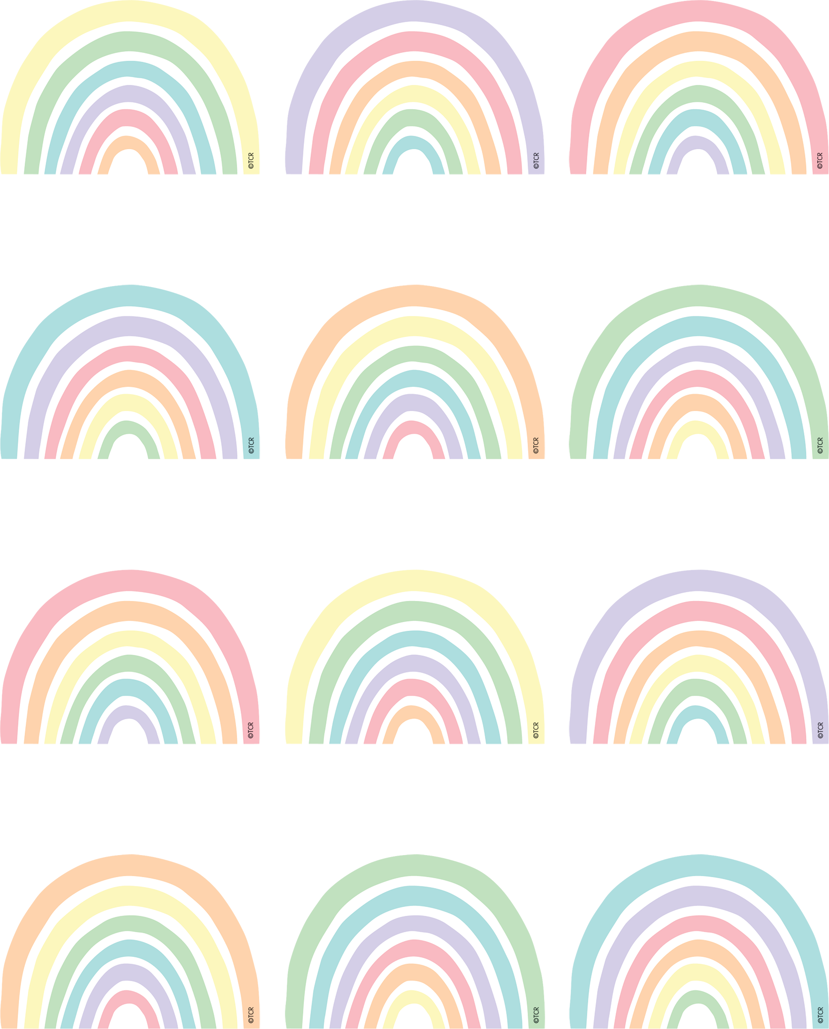 Pastel Pop Rainbows Mini Accents - TCR8442 | Teacher Created Resources