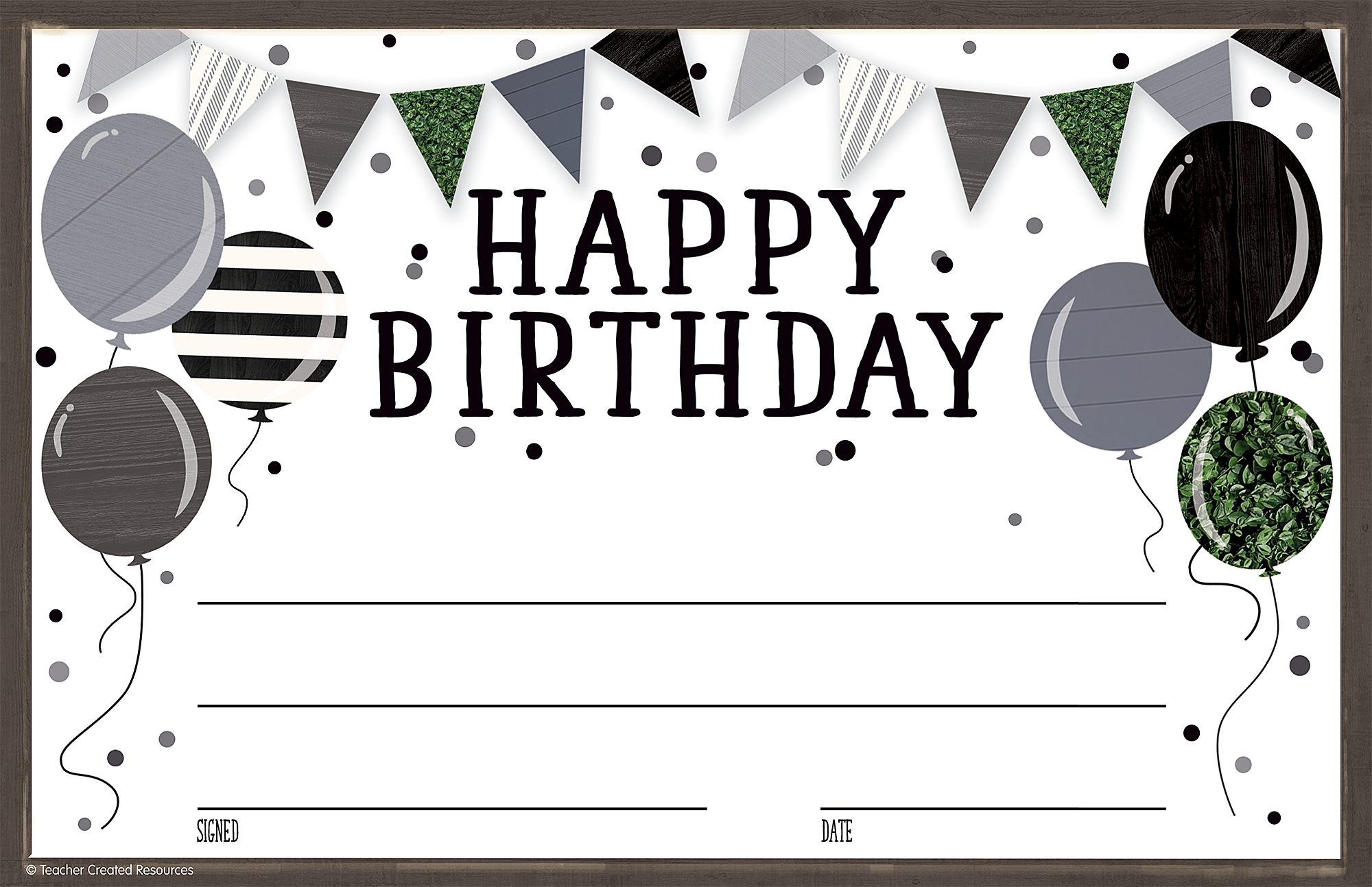Modern Farmhouse Happy Birthday Awards - TCR8528 | Teacher Created ...