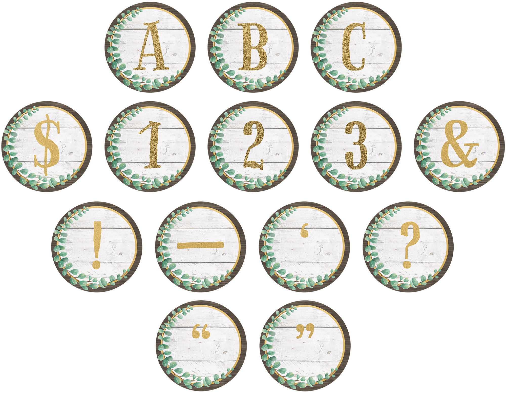 Eucalyptus Circle Letters - TCR8726 | Teacher Created Resources