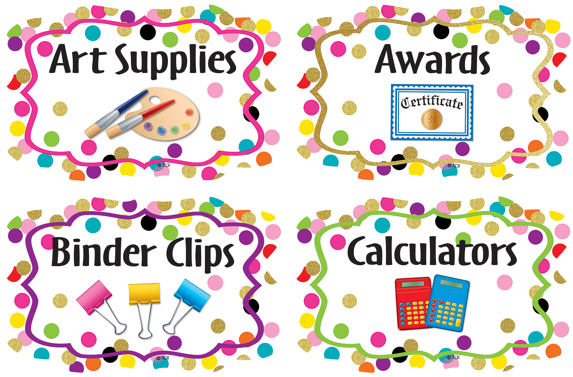 Confetti Supply Labels - TCR8751 | Teacher Created Resources