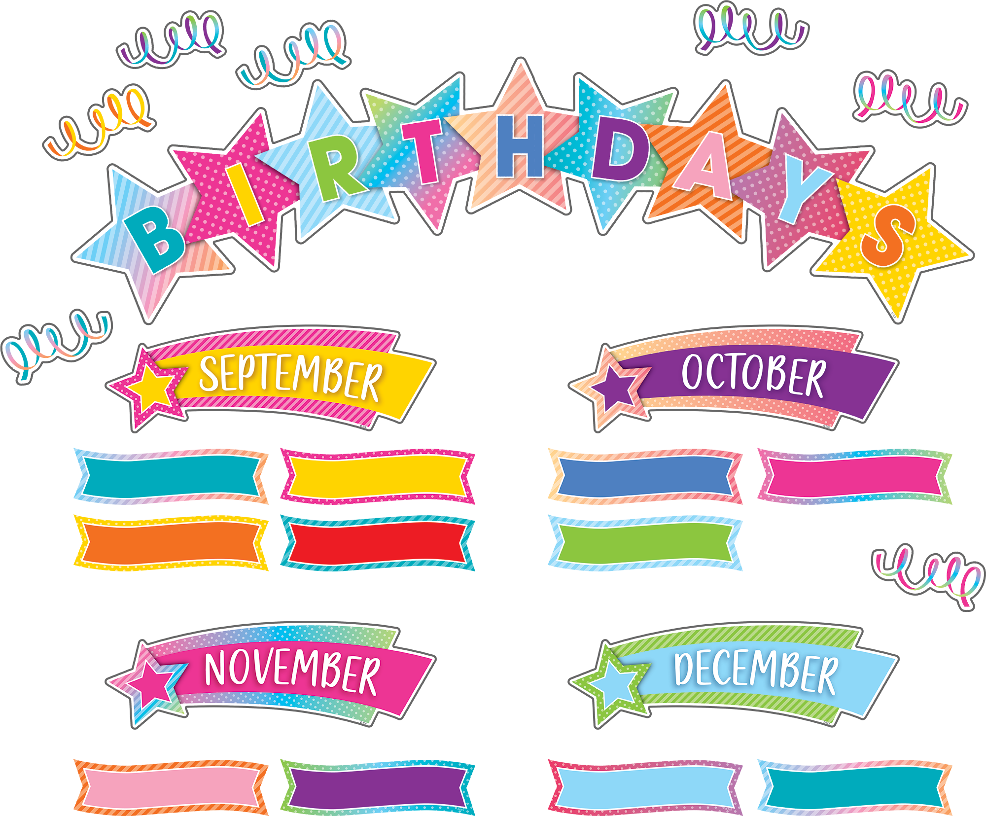 Colorful Vibes Birthdays Mini Bulletin Board - TCR8755 | Teacher ...