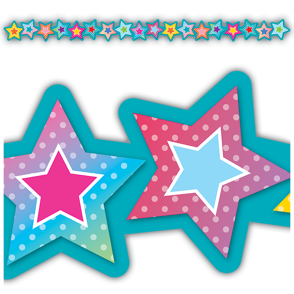 Colorful Vibes Stars Die-Cut Border Trim - TCR8779 | Teacher Created ...