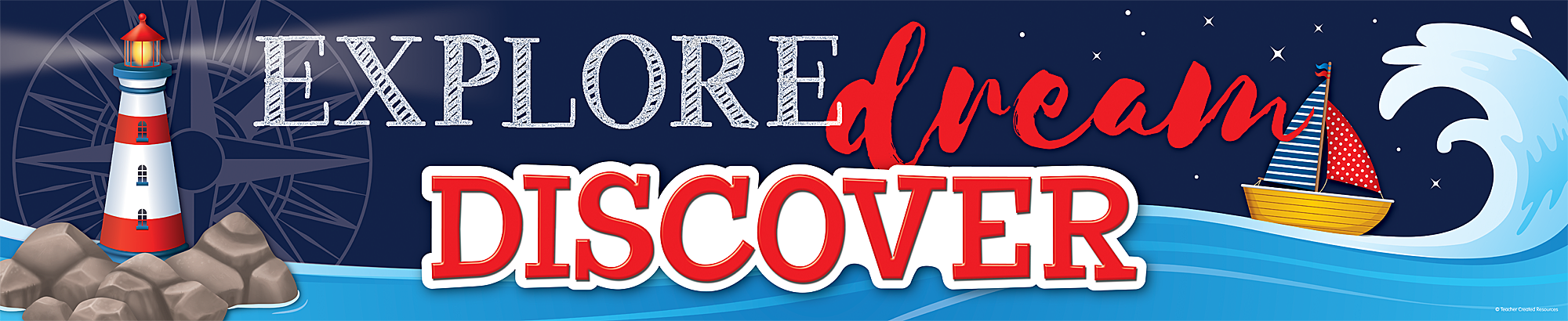 Nautical Explore, Dream, Discover Banner - TCR8886 | Teacher Created ...