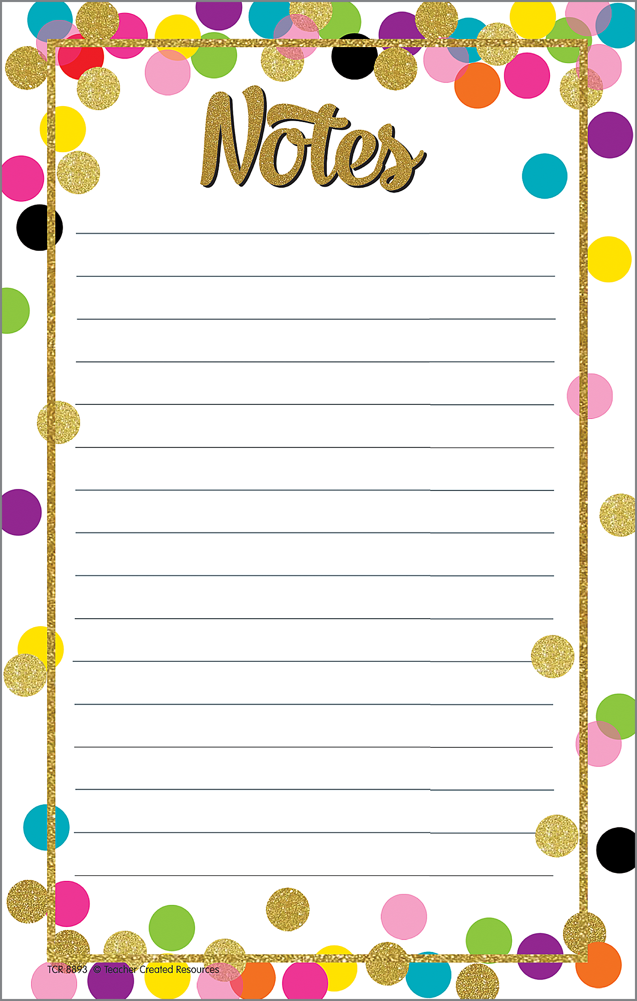 Confetti Notepad - TCR8893 | Teacher Created Resources
