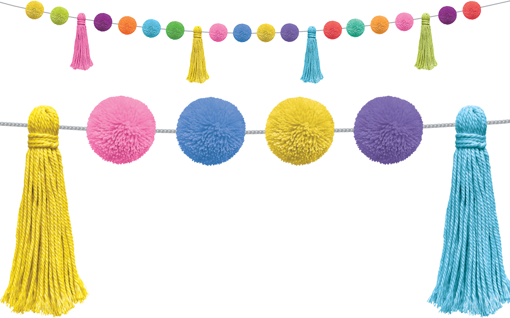 Colorful Pom-Poms and Tassels Garland - TCR8901 | Teacher Created Resources