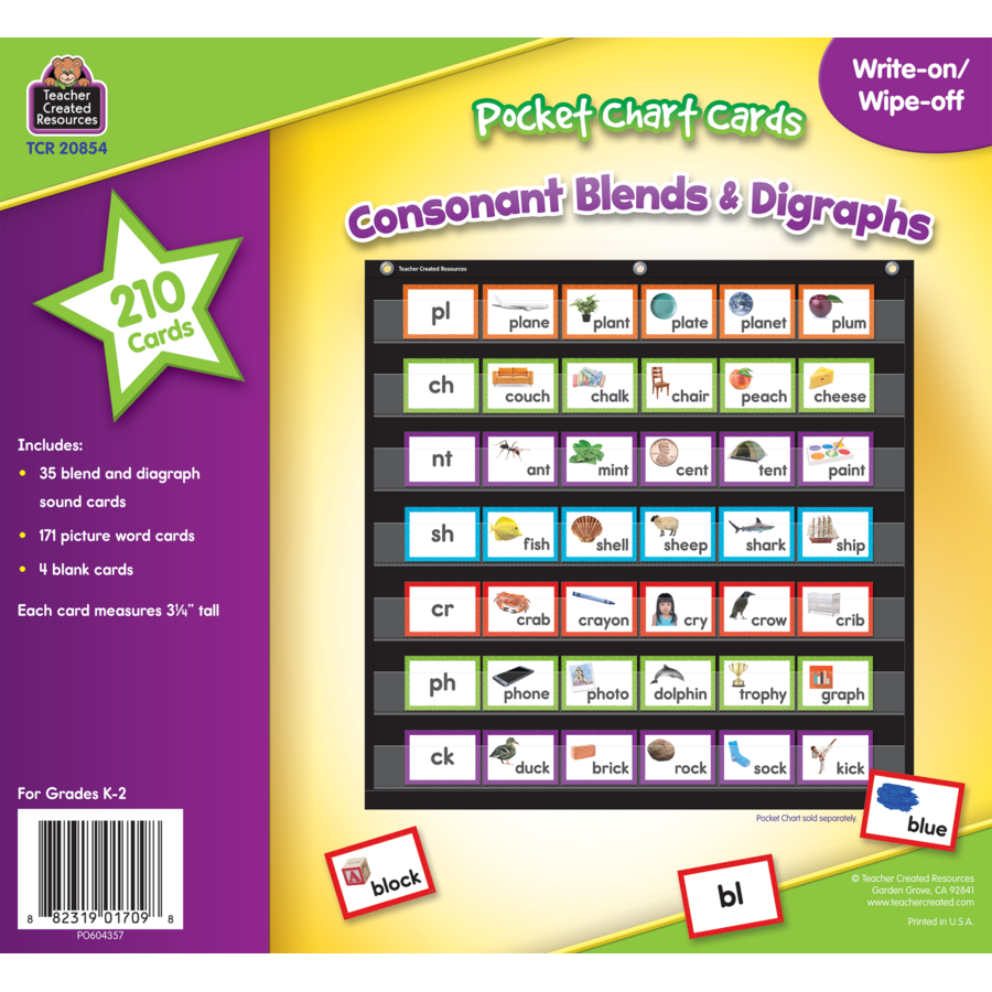 Consonant Blends and Digraphs Pocket Chart Cards - TCR20854 | Teacher ...