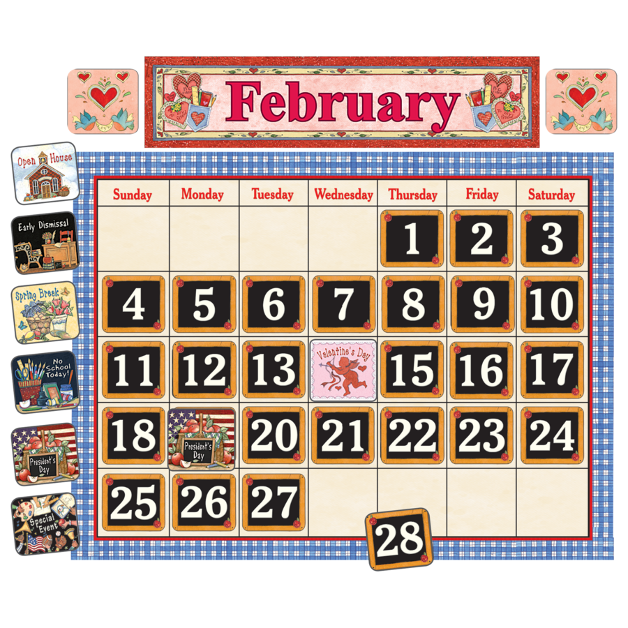 School Time Calendar Bulletin Board from Susan Winget - TCR4291 ...