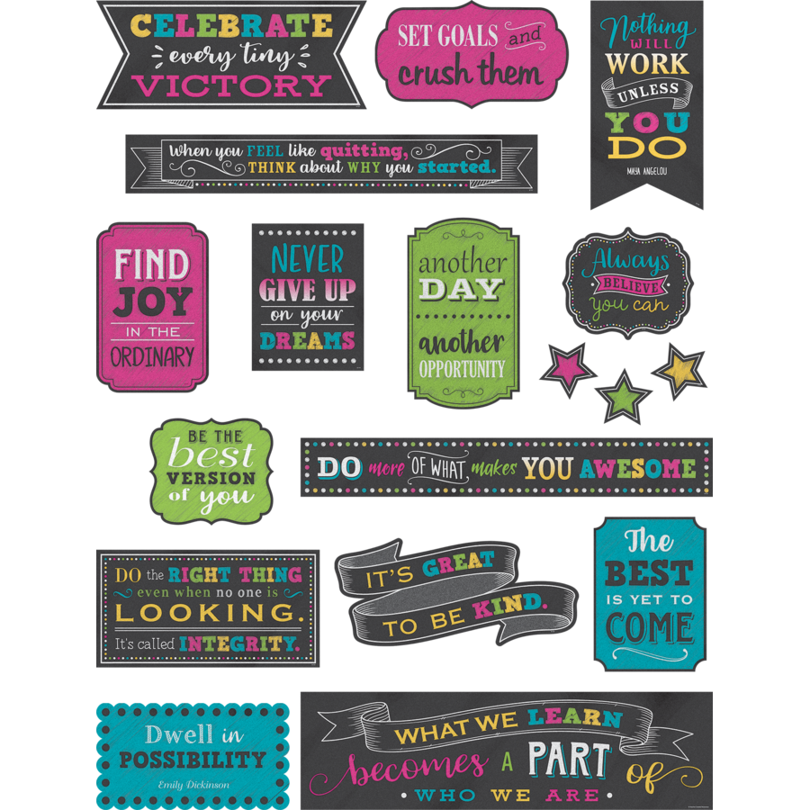 Chalkboard Brights Positive Sayings Mini Bulletin Board - TCR5575 ...