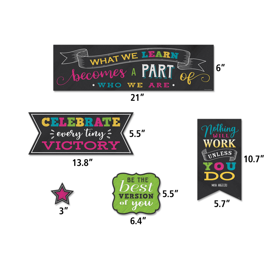Chalkboard Brights Positive Sayings Mini Bulletin Board - TCR5575 ...