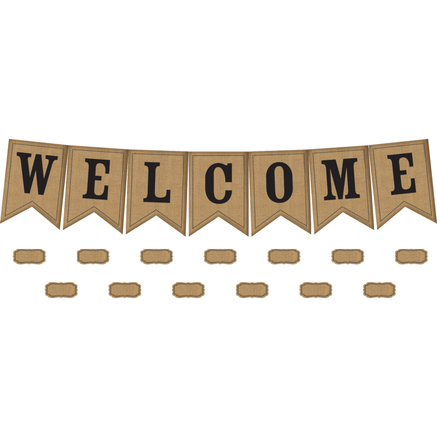 Burlap Pennants Welcome Bulletin Board Display - TCR5828 | Teacher ...