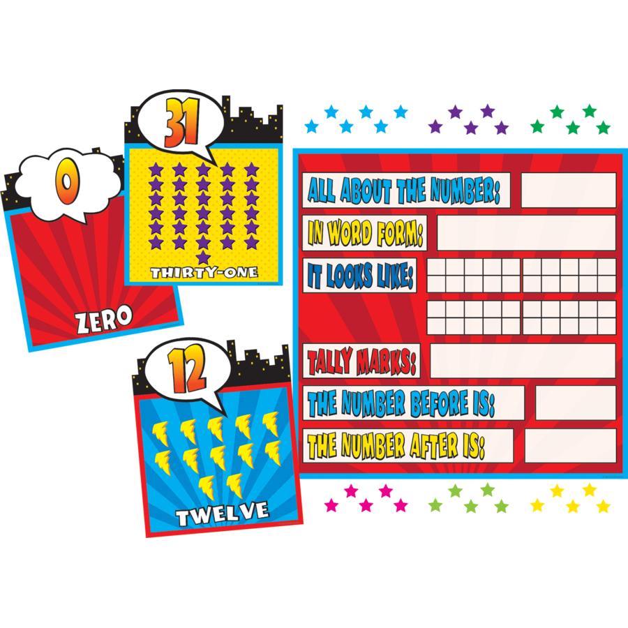 Superhero Countng 0-31 Bulletin Board Display Set - TCR5843 | Teacher ...