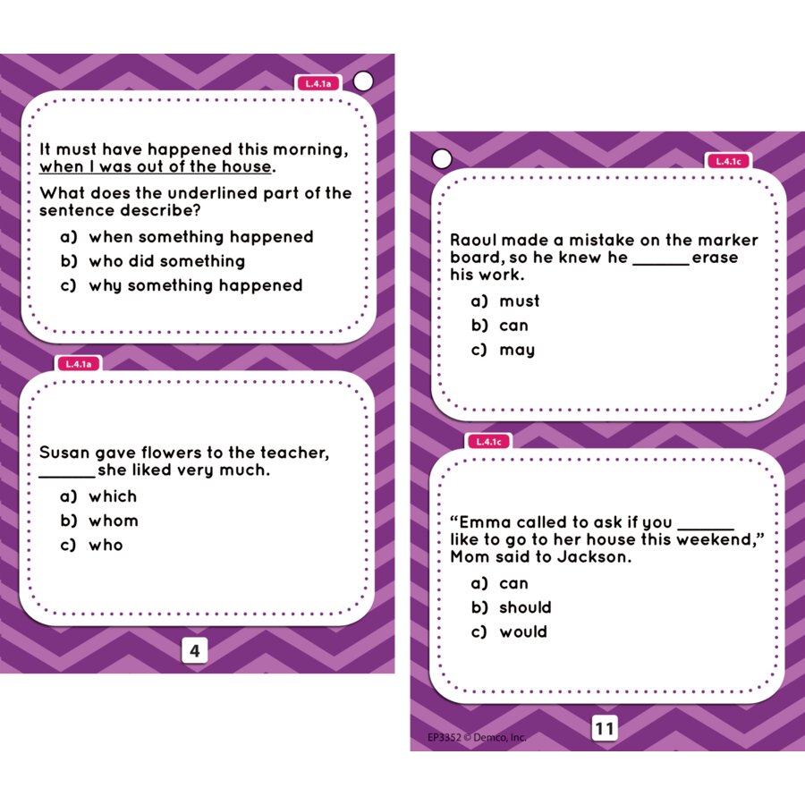Common Core Language Task Cards Grade 4 - TCR63352 | Teacher Created ...