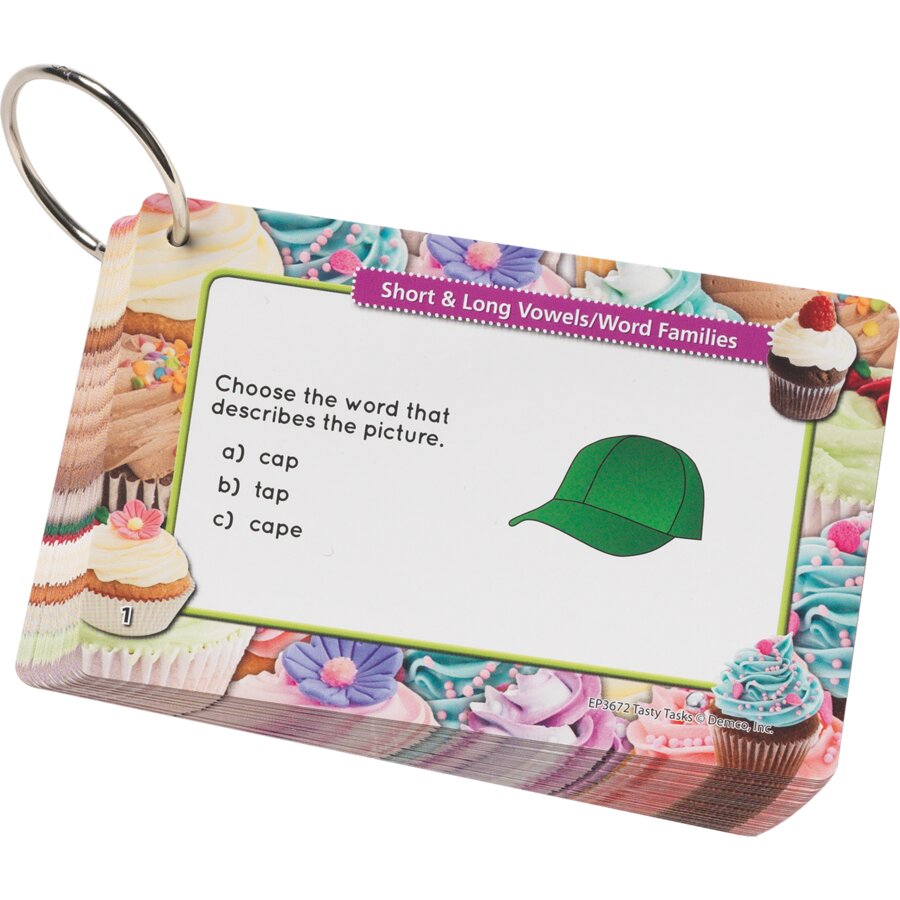 Tasty Task Cards: Short & Long Vowels/Word Families - TCR63672 ...