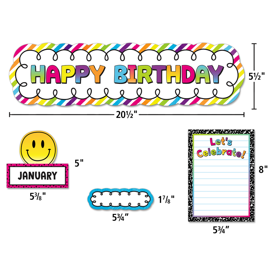 Brights 4Ever Happy Birthday Mini Bulletin Board - TCR6924 | Teacher ...