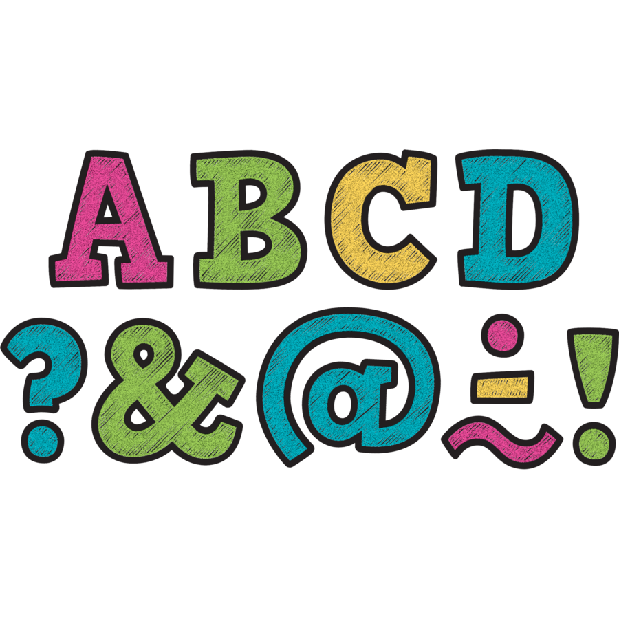 Clingy Thingies Chalkboard Brights Bold Block Letters - TCR77316 ...