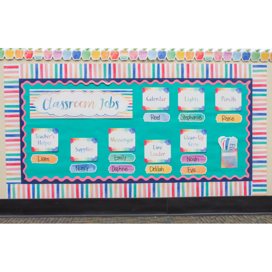 Watercolor Classroom Jobs Mini Bulletin Board - TCR8137 | Teacher ...