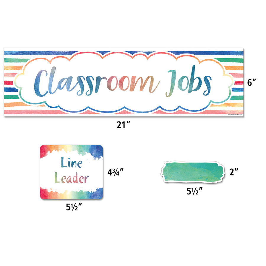 Watercolor Classroom Jobs Mini Bulletin Board - TCR8137 | Teacher ...