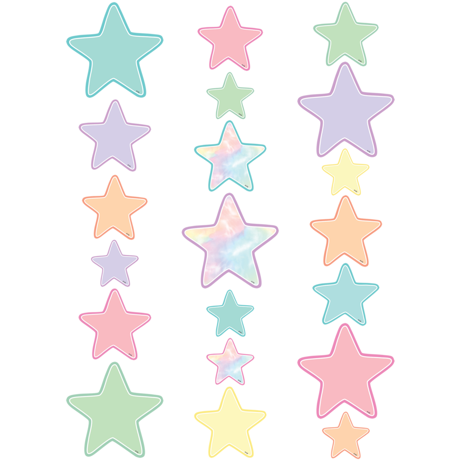 Pastel Pop Stars Accents - Assorted Sizes - TCR8419 | Teacher Created ...