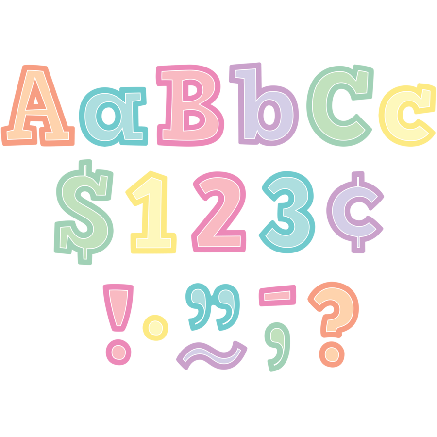 Pastel Pop Bold Block 4" Letters Combo Pack - TCR8435 | Teacher Created ...