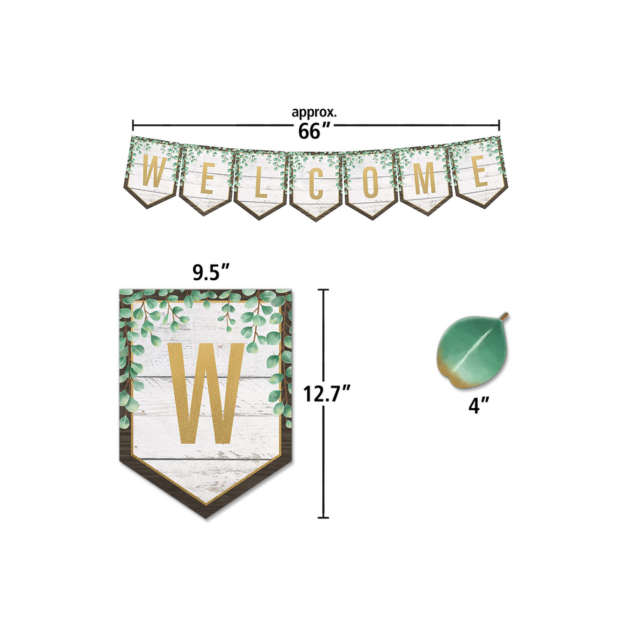 Eucalyptus Pennants Welcome Bulletin Board - TCR8472 | Teacher Created ...