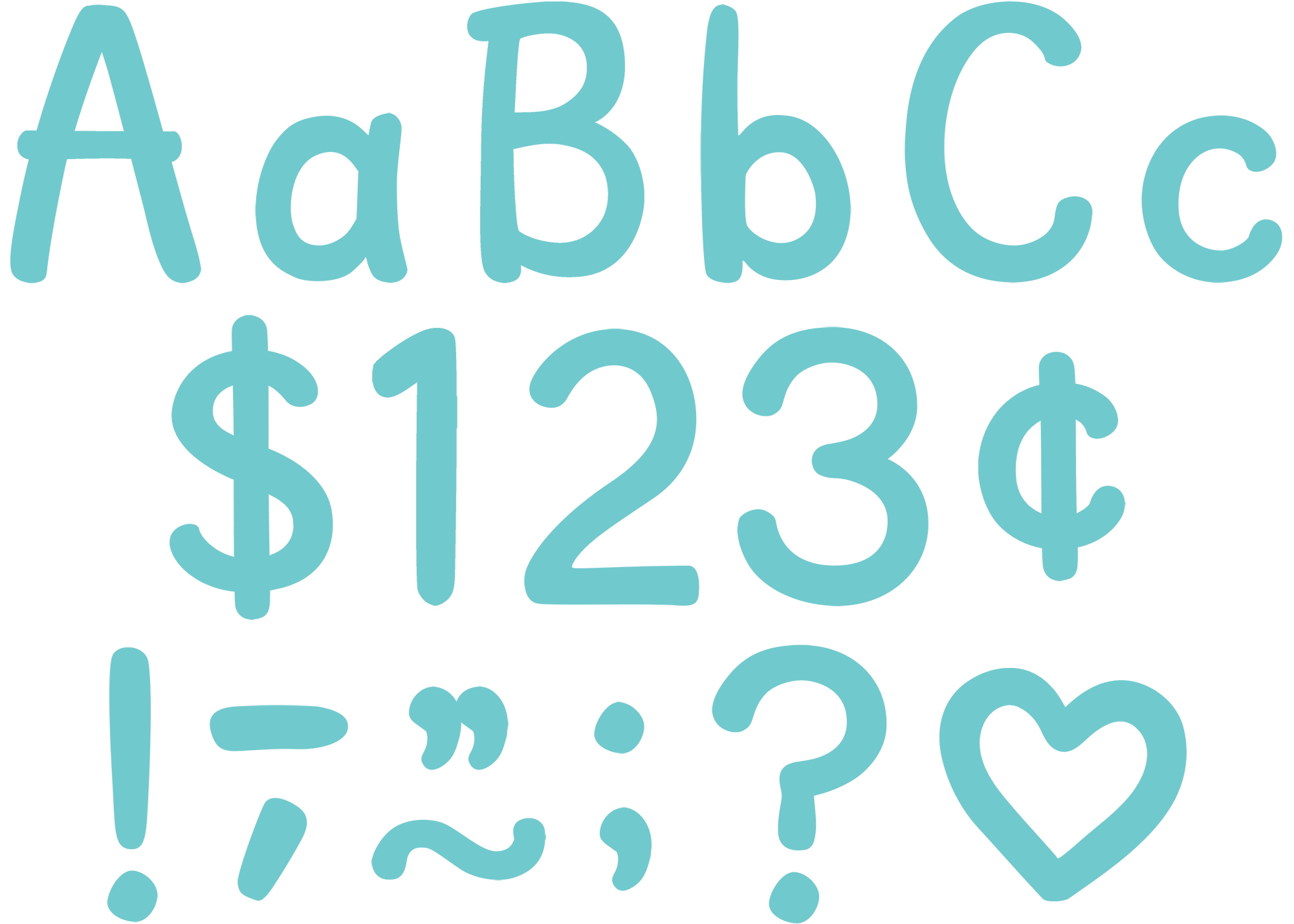 Light Turquoise 4" Modern Classic Letters Combo Pack - TCR9151 ...
