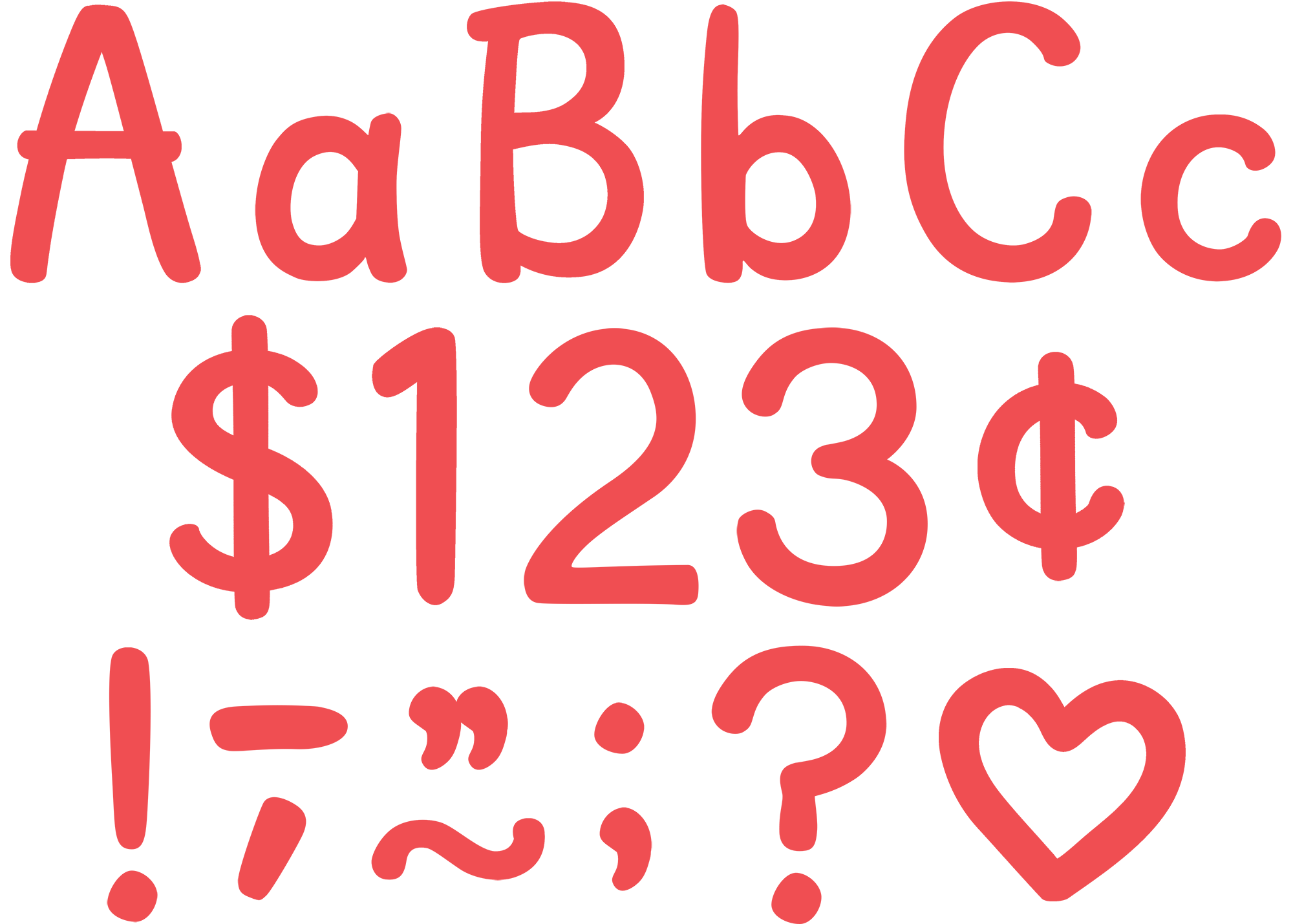 Melon Red 4" Modern Classic Letters Combo Pack - TCR9152 | Teacher ...