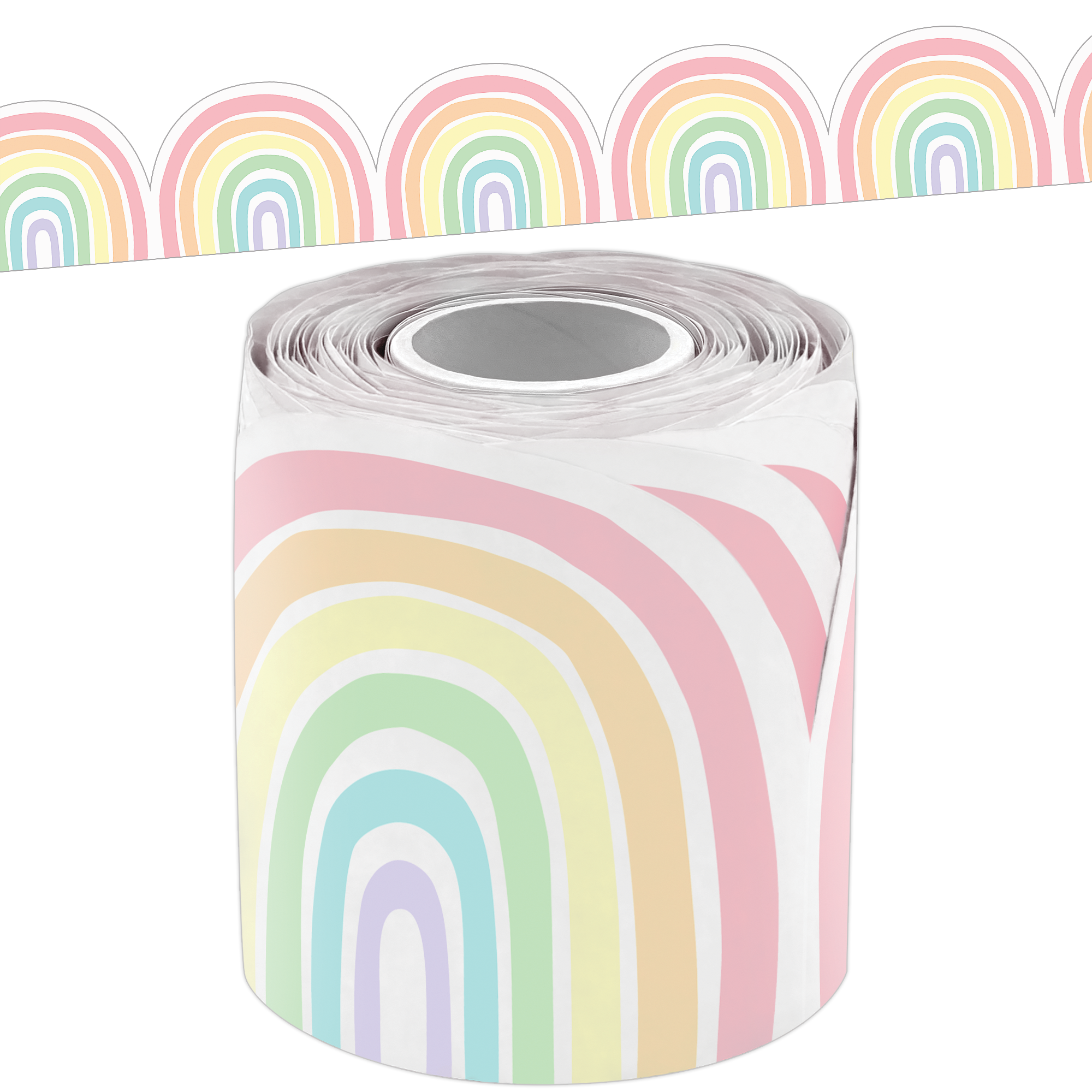 Pastel Pop Rainbows Die-Cut Rolled Border Trim - TCR9160 | Teacher ...