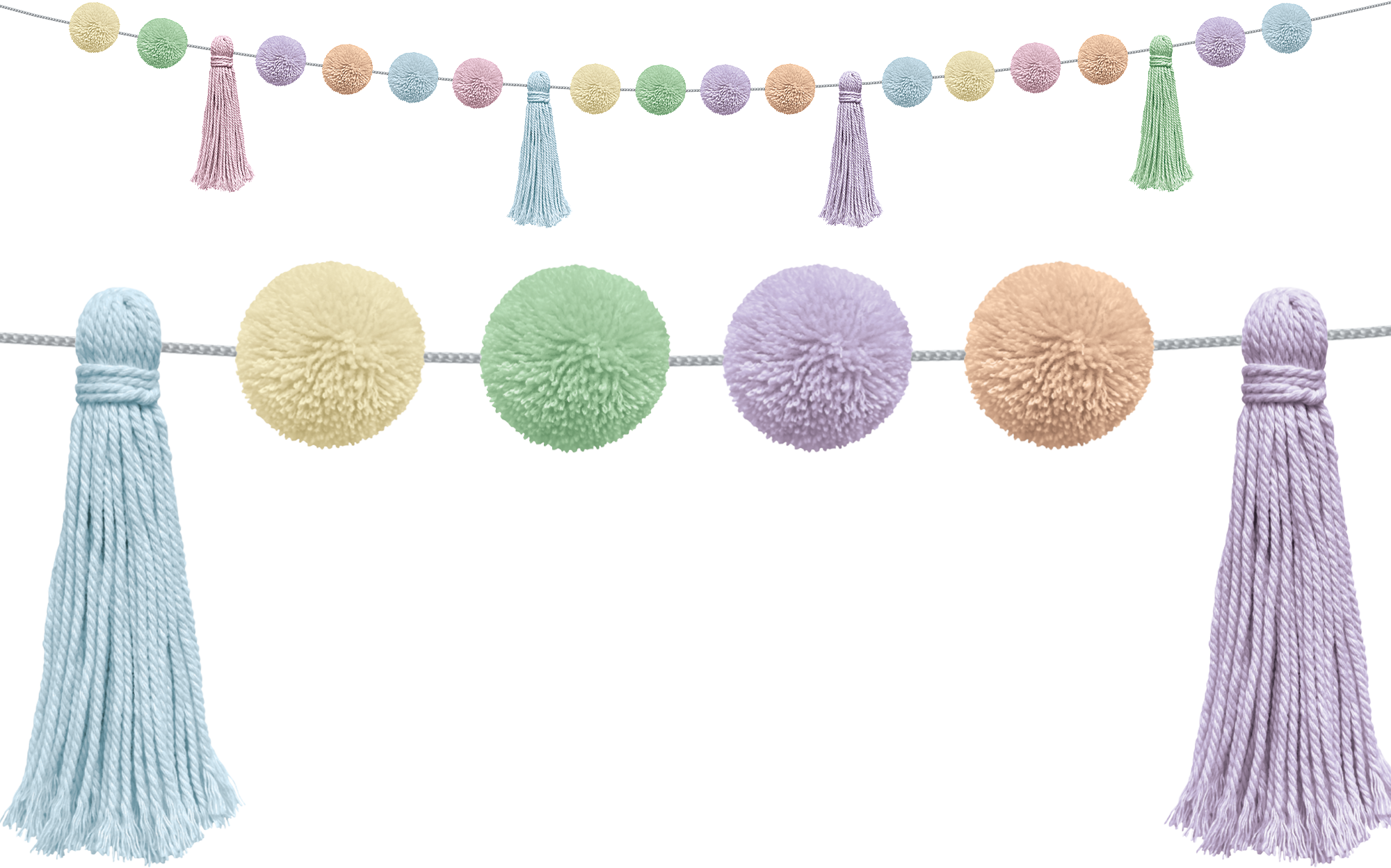 Pastel Pop Pom-Poms and Tassels Garland - TCR9207 | Teacher Created ...