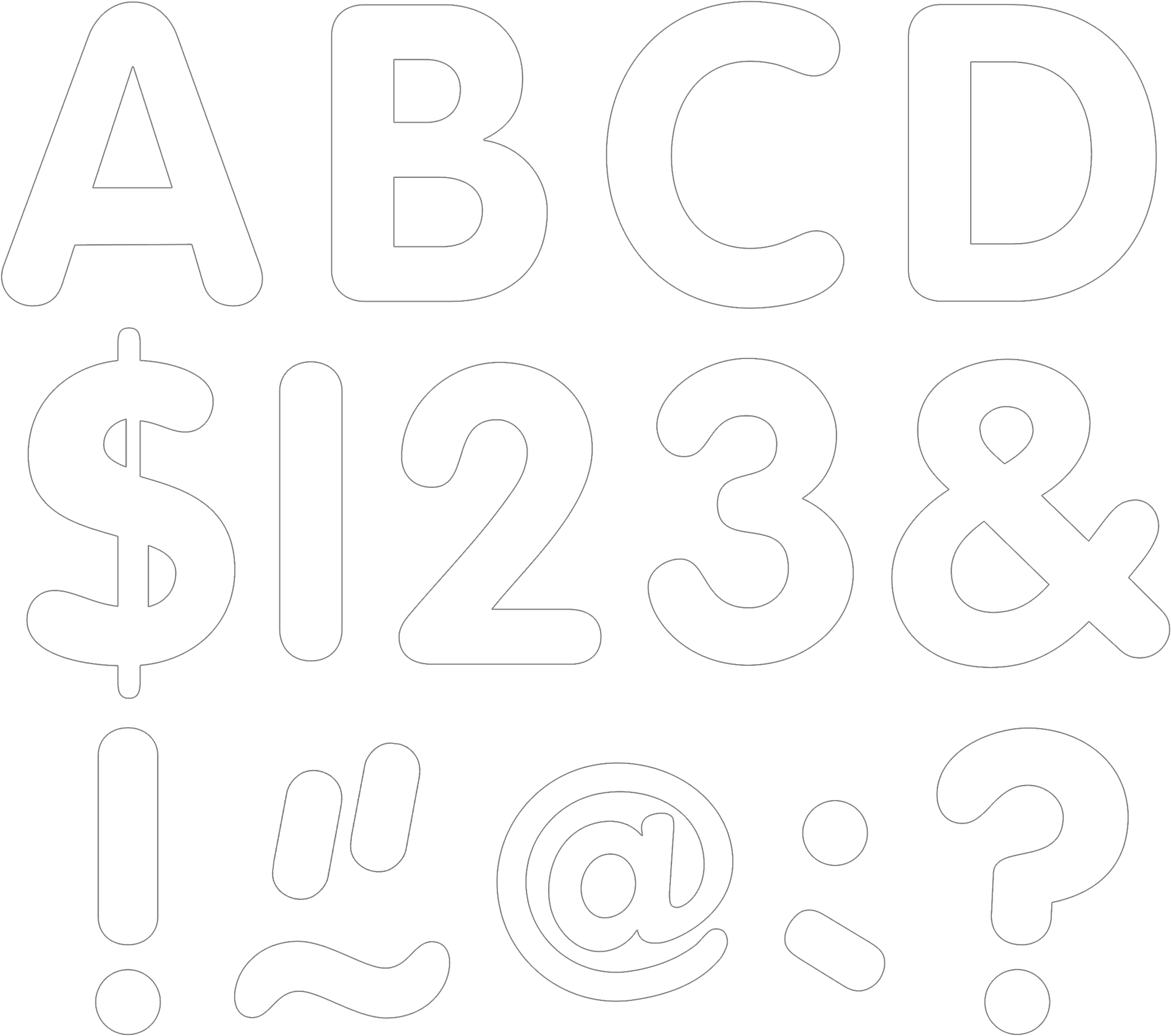 White 2" Classic Letters Uppercase Pack - TCR9211 | Teacher Created ...