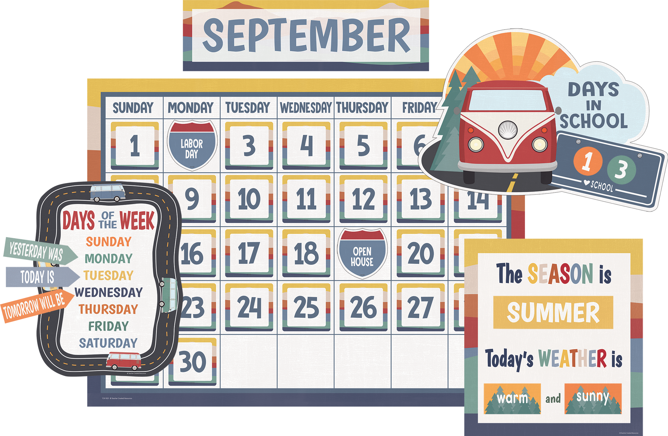 Road Trip Calendar Bulletin Board Set - The School Box Inc