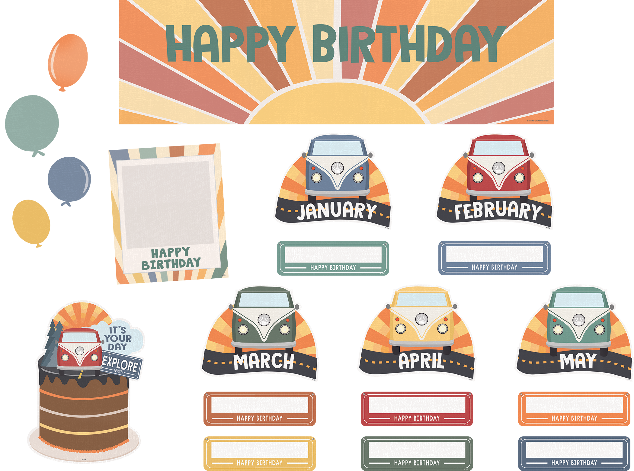 Moving Mountains Road Trip Happy Birthday Mini Bulletin Board ...