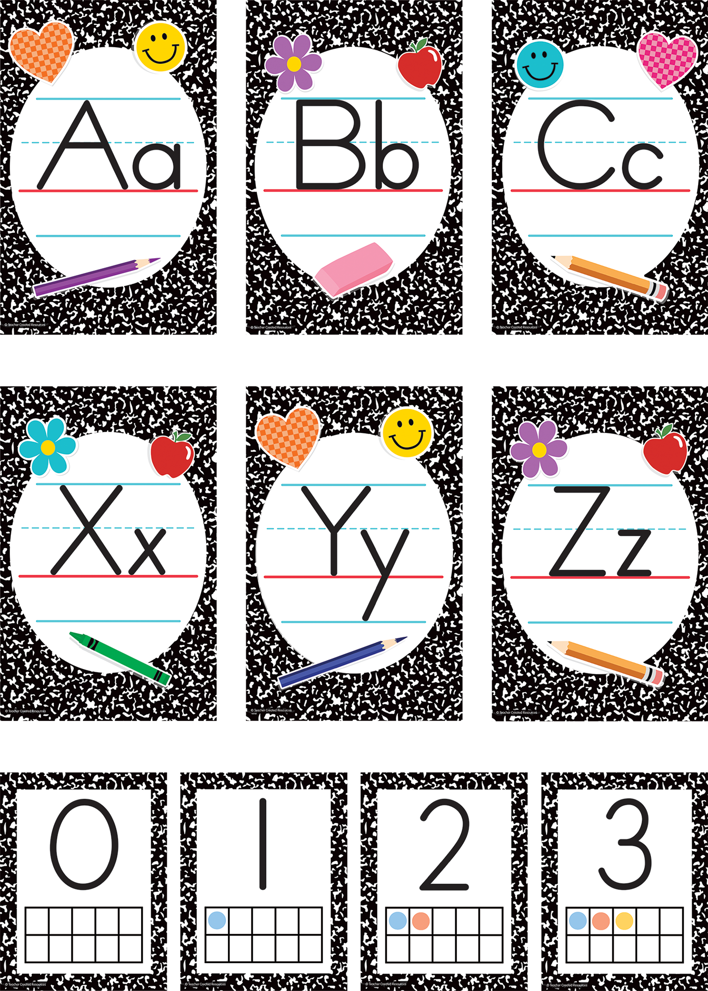 Cool for School Composition Alphabet Bulletin Board Set - The School ...