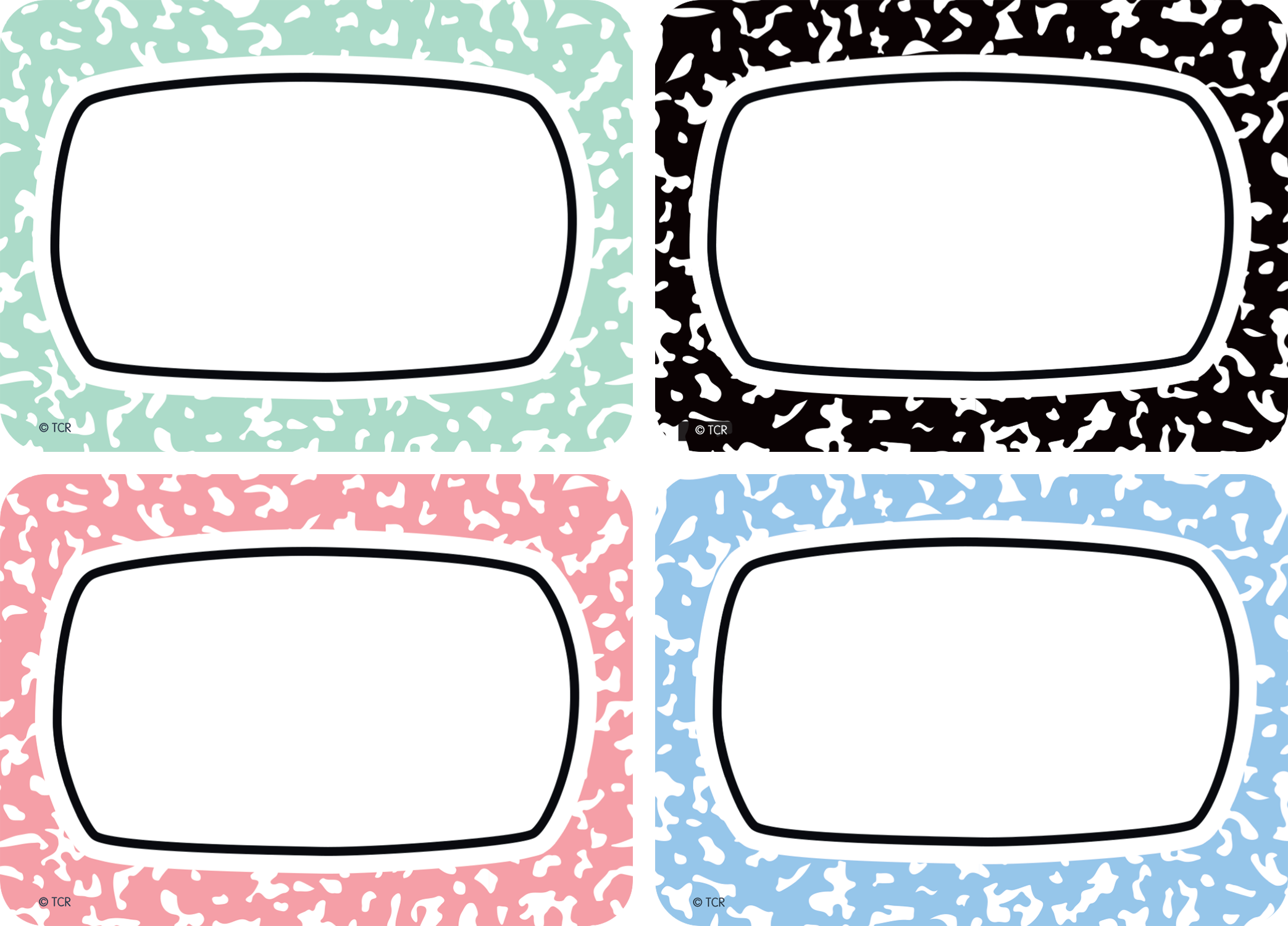 Cool for School Composition Name Tags/Labels - Multi-Pack - TCR9320 ...