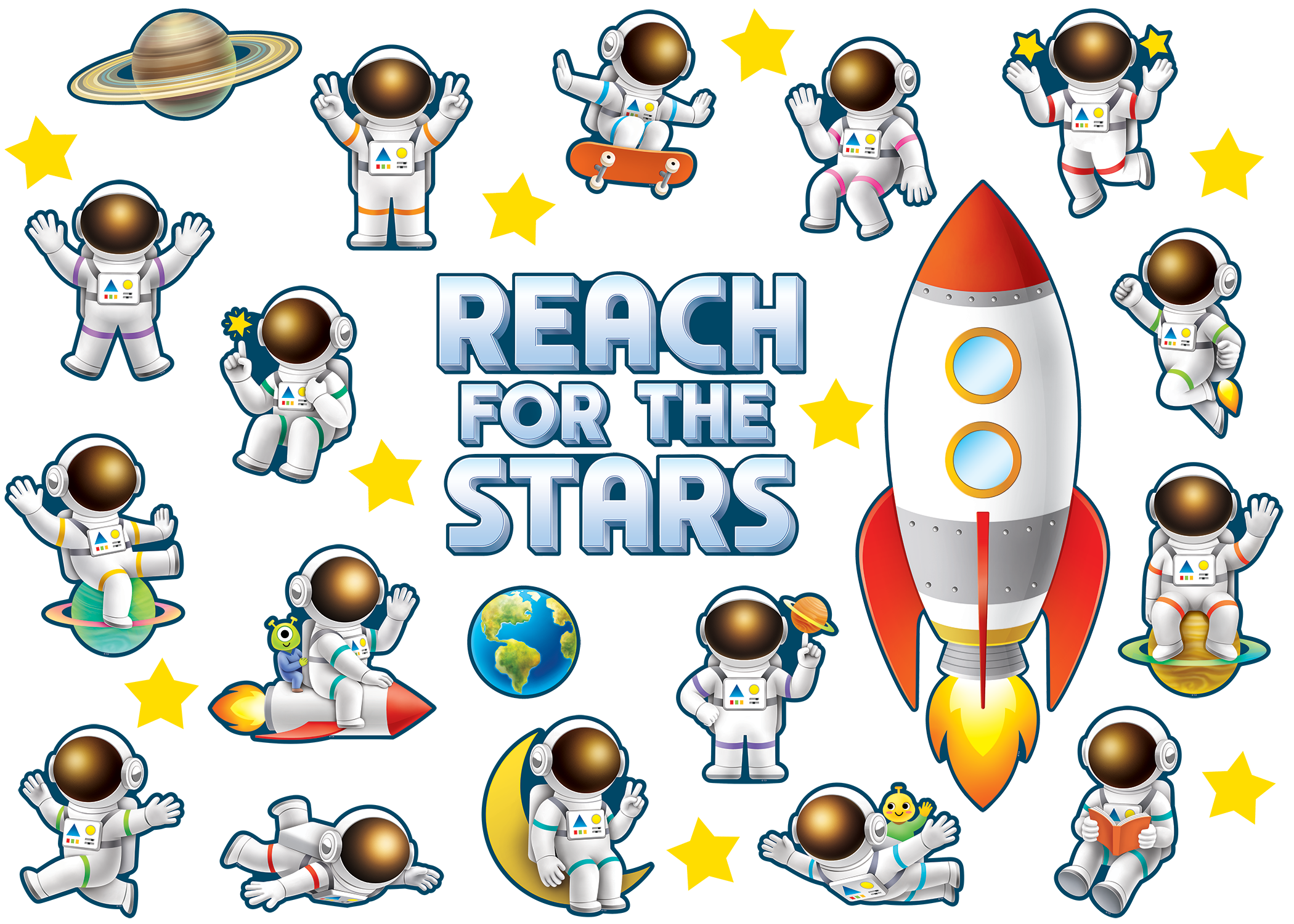 Outer Space Crew Reach for the Stars Bulletin Board - TCR9334 | Teacher ...