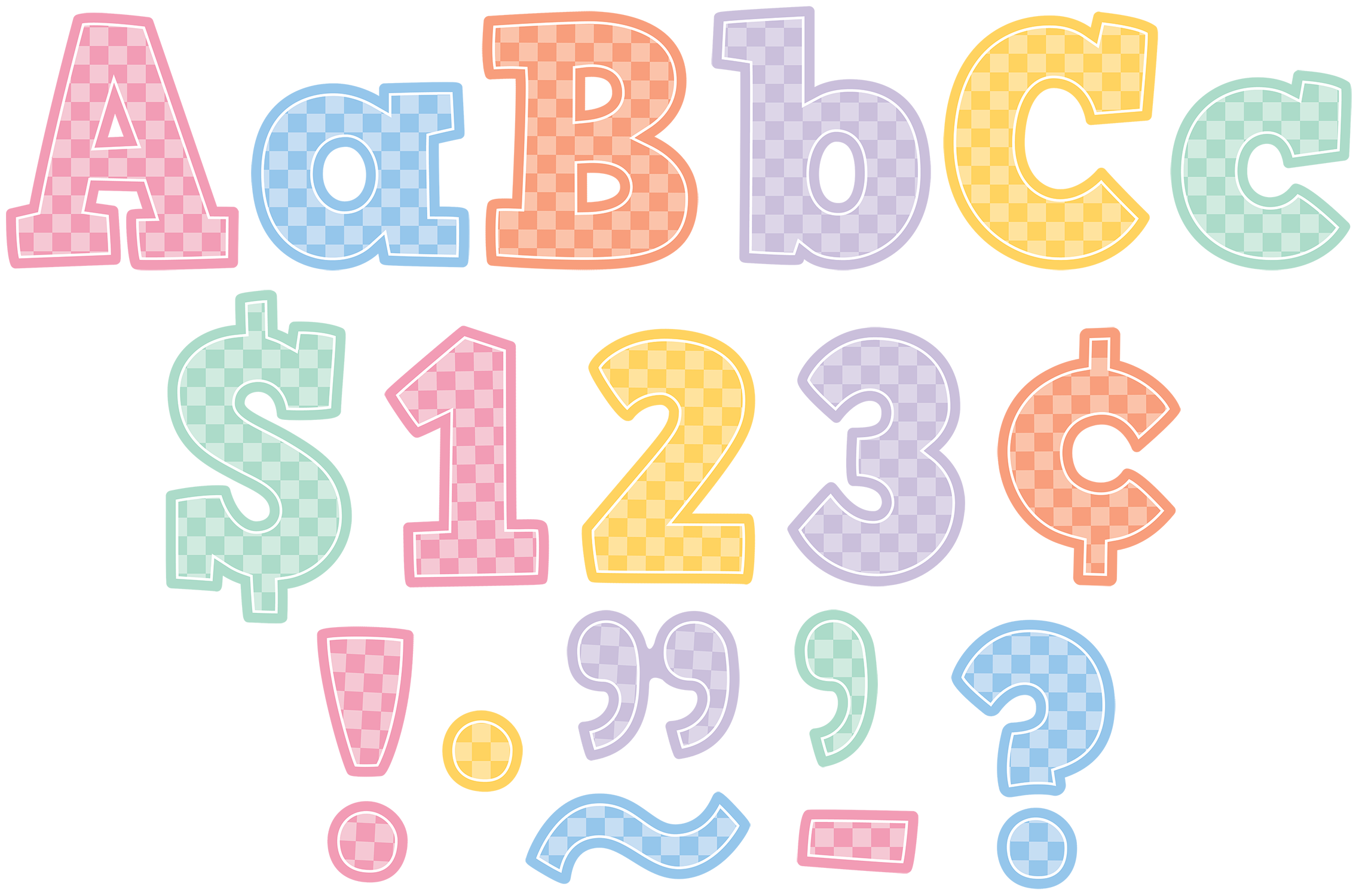 Cool for School Checkers 4" Bold Block Letters Combo Pack - TCR9352 ...