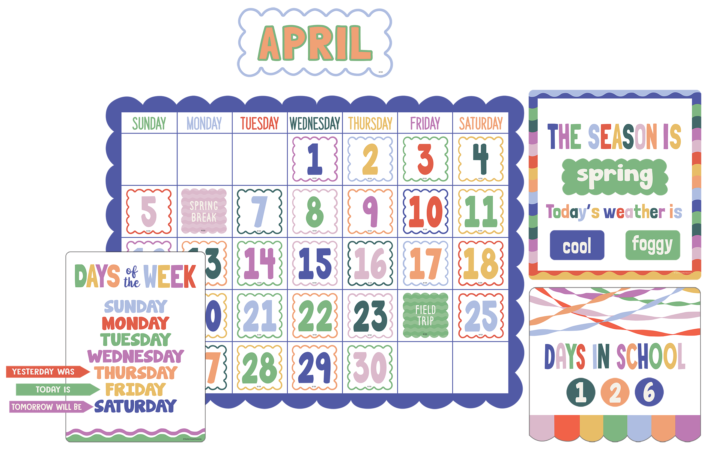 Calendar Bulletin Board Sets for Classroom | Teacher Supply Store - The ...
