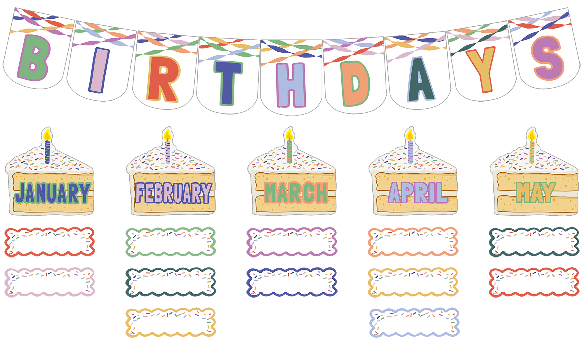 Color Crush Birthdays Mini Bulletin Board - TCR9363 | Teacher Created ...