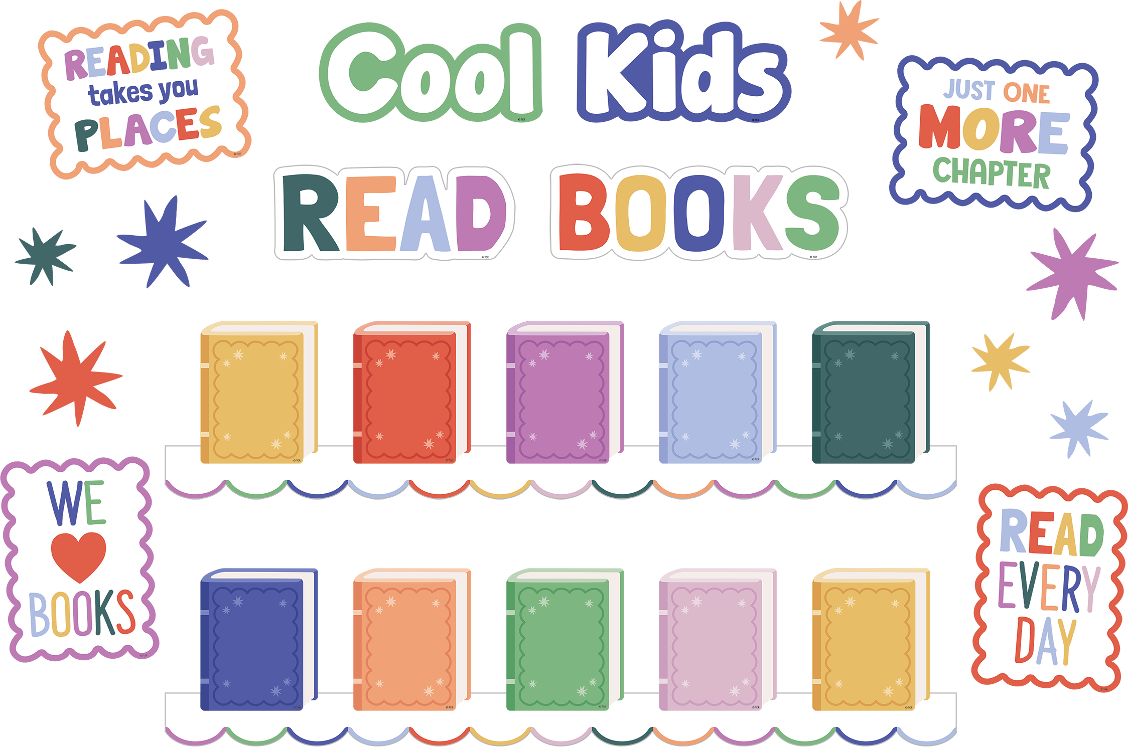 Color Crush Cool Kids Read Books Mini Bulletin Board - TCR9365 ...