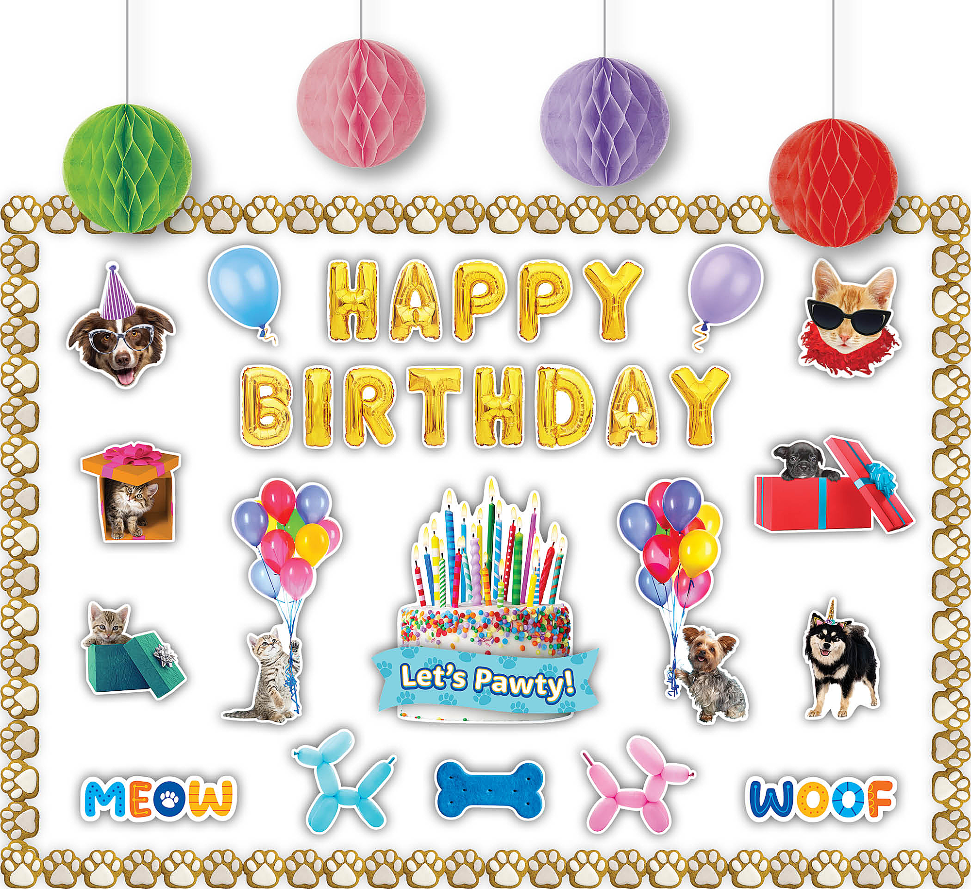 Cats and Dogs Happy Birthday Create & Decorate Quick Kit - TCR9469 ...