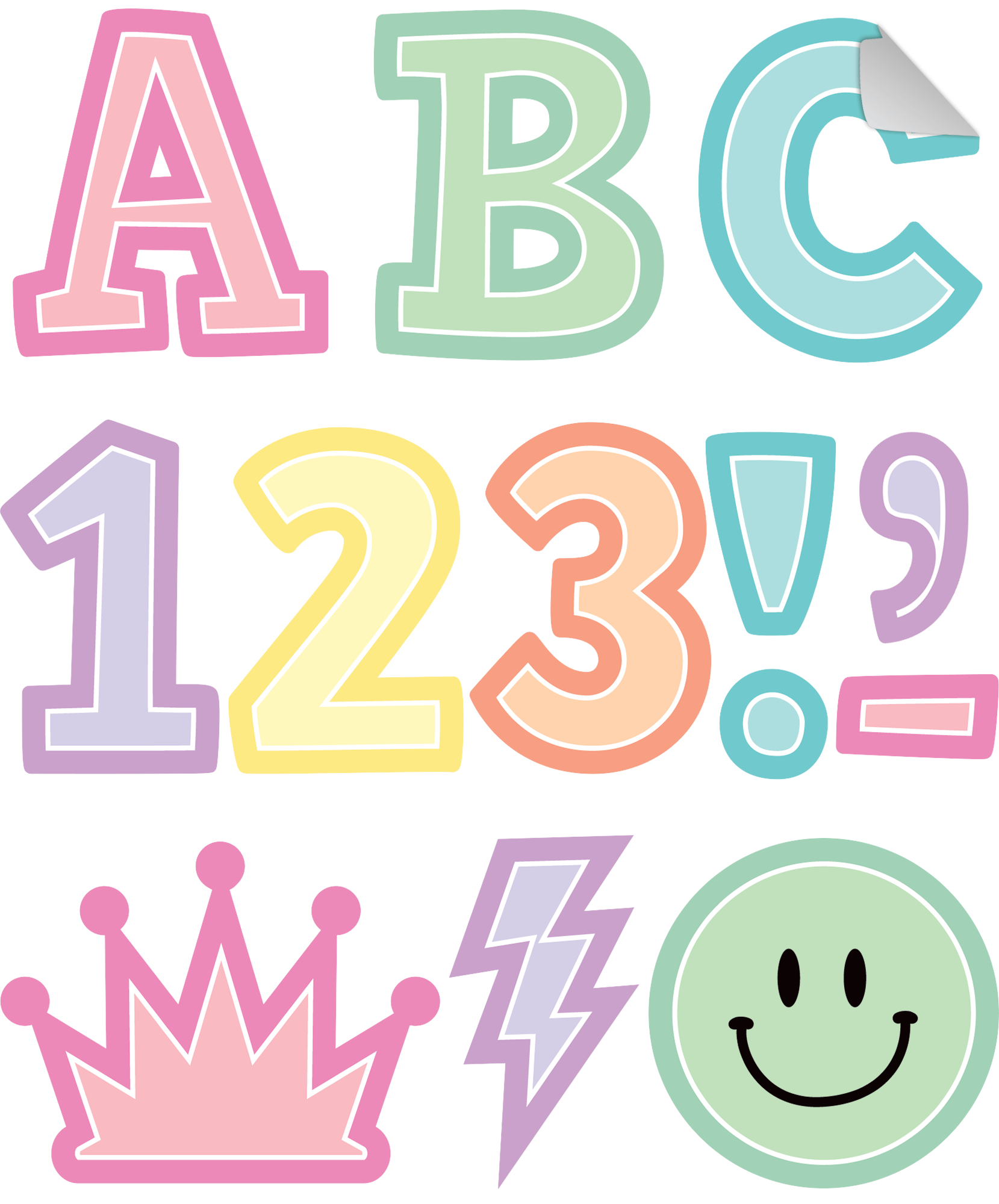 Pastel Pop 2" Bold Block Self-Adhesive Letters Uppercase - The School ...