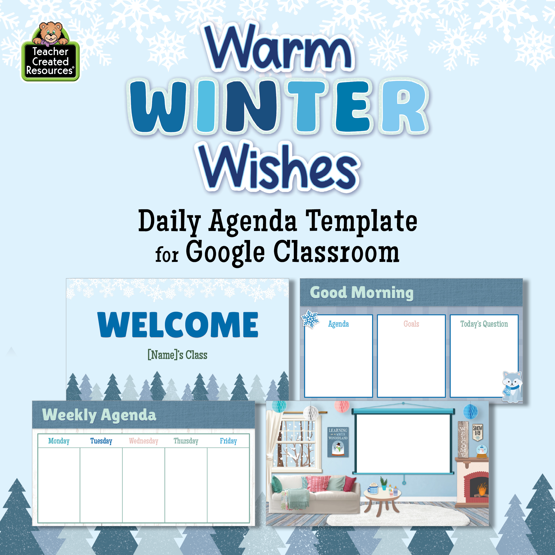 Warm Winter Wishes Daily Agenda Template - TCRGS013 | Teacher Created ...