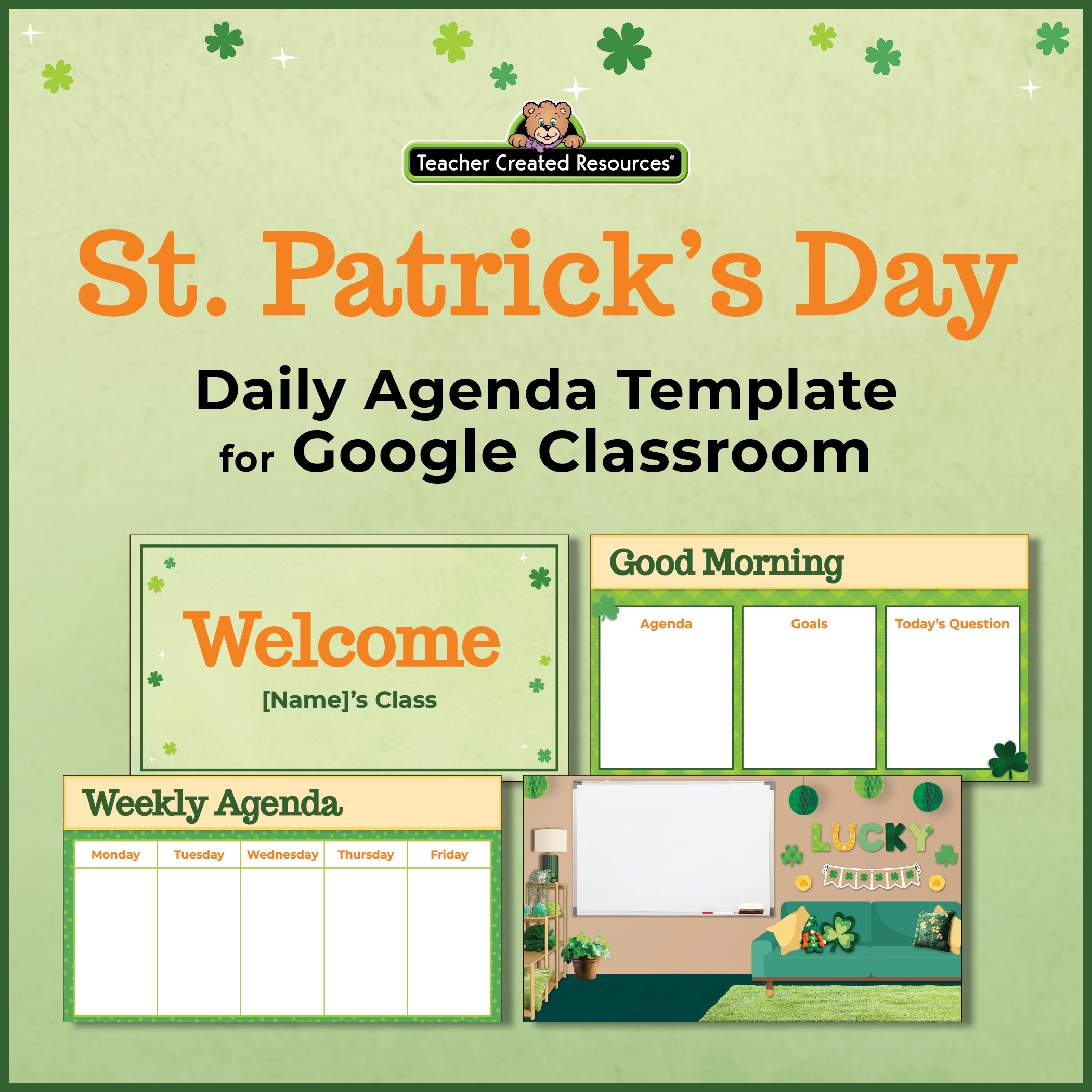 St. Patrick's Day Daily Agenda Template - TCRGS015 | Teacher Created ...