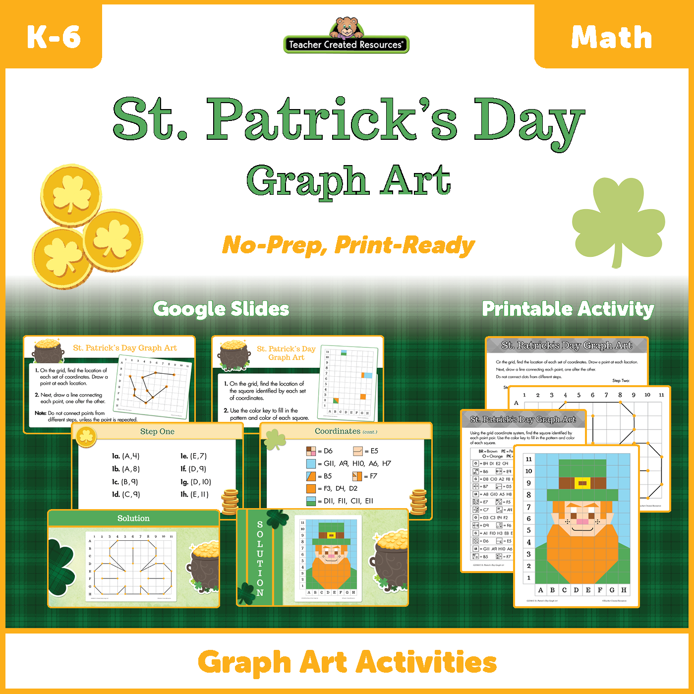St. Patrick's Day Graph Art Activity Google Slides - TCRGS10032 ...